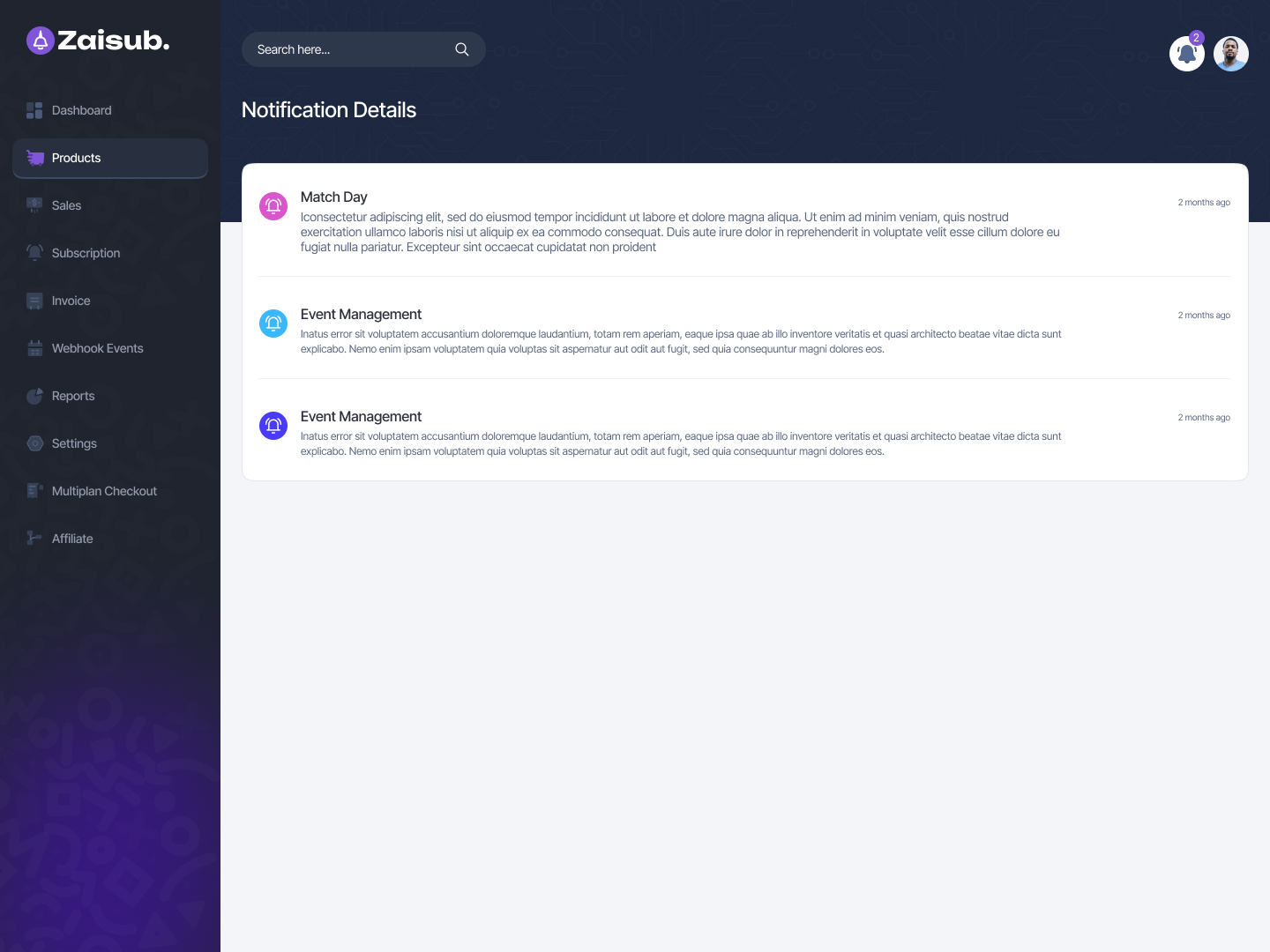 Zaisub - Subscription & Billing Management Laravel Script. by zainiktheme
